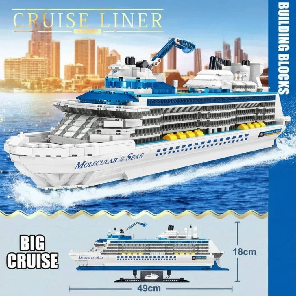 TechBricks Luxury Cruise Ship Building Blocks Set - 2428 Pcs